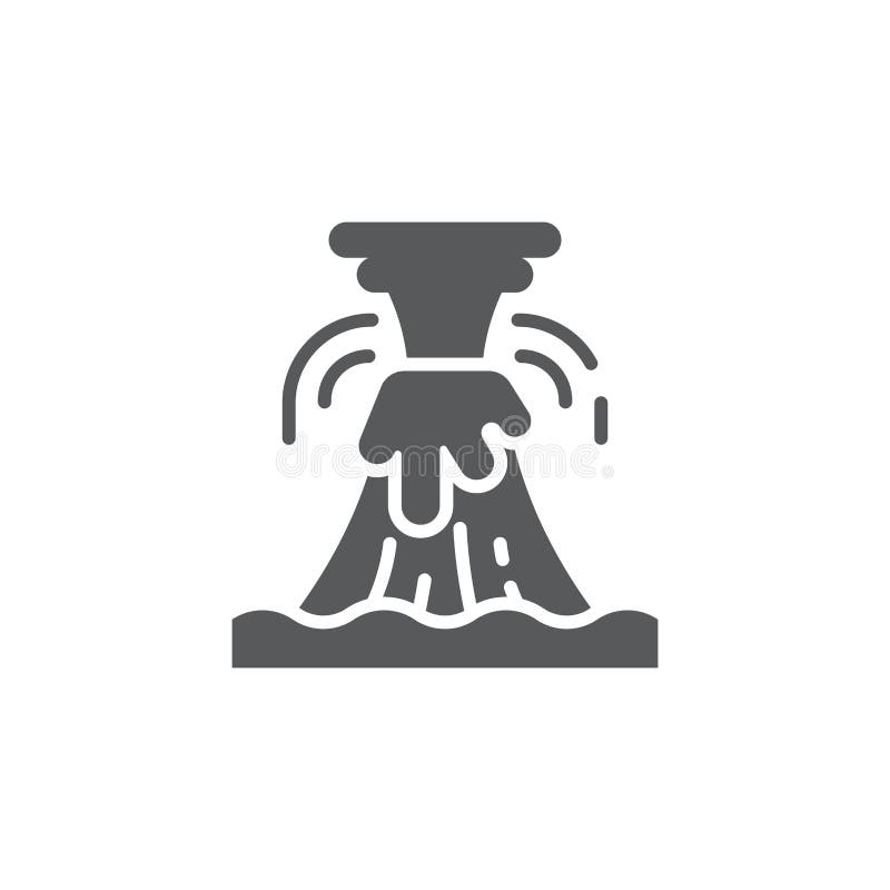 Volcano Eruption Vector Icon Symbol Disaster Isolated on White ... Volcano Eruption Vector Icon Symbol Disaster Isolated on White ...