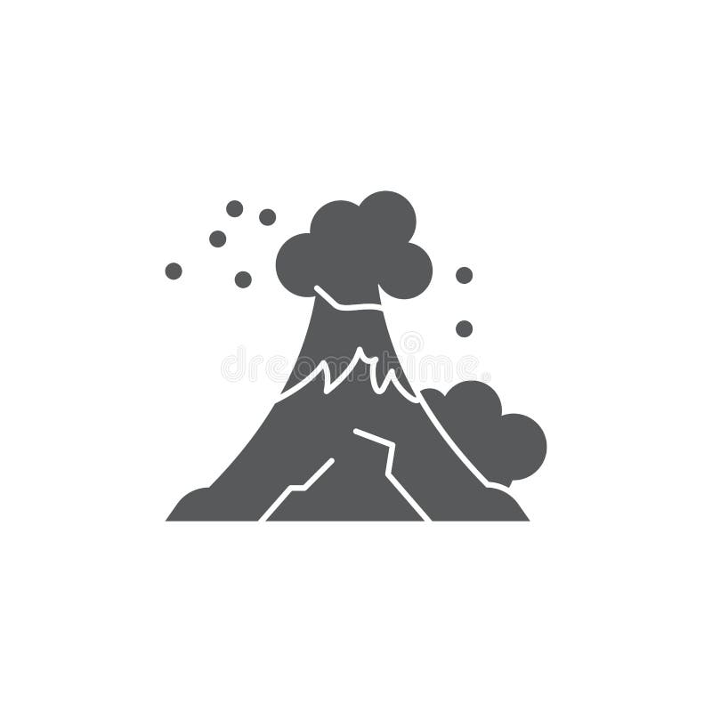 Volcano Eruption Vector Icon Symbol Disaster Isolated on White ... Volcano Eruption Vector Icon Symbol Disaster Isolated on White ...