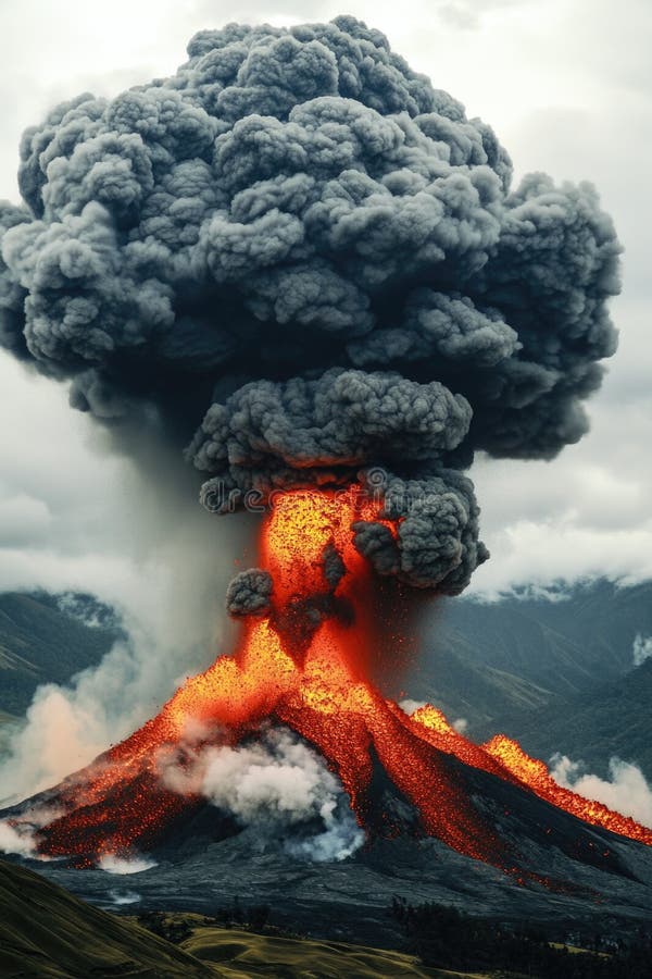 Volcano Eruption stock image. Image of landscape, weather - 359915509