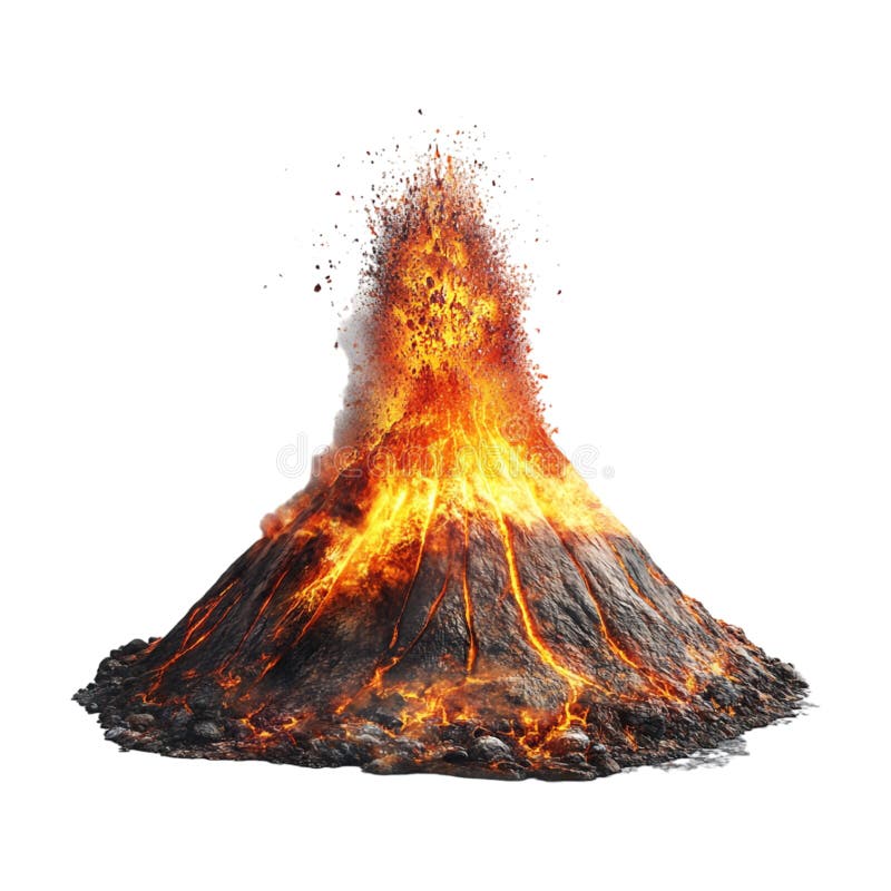 Volcano Eruptions on Transparent Background - Ai Generated Stock ...