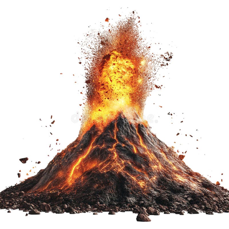Volcano Eruptions on Transparent Background - Ai Generated Stock ...