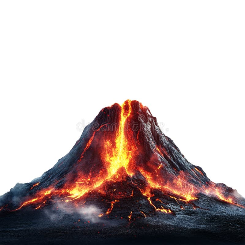Volcano Eruptions on Transparent Background - Ai Generated Stock ...