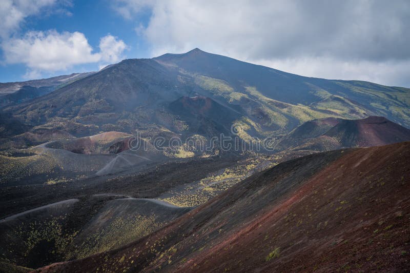 Volcano Etna view stock photo. Image of locations, lava - 89095994