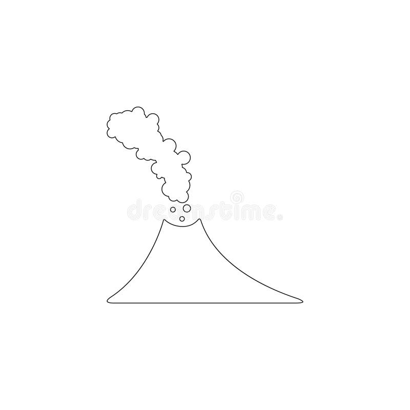 Volcano. flat vector icon stock vector. Illustration of emblem - 149676076