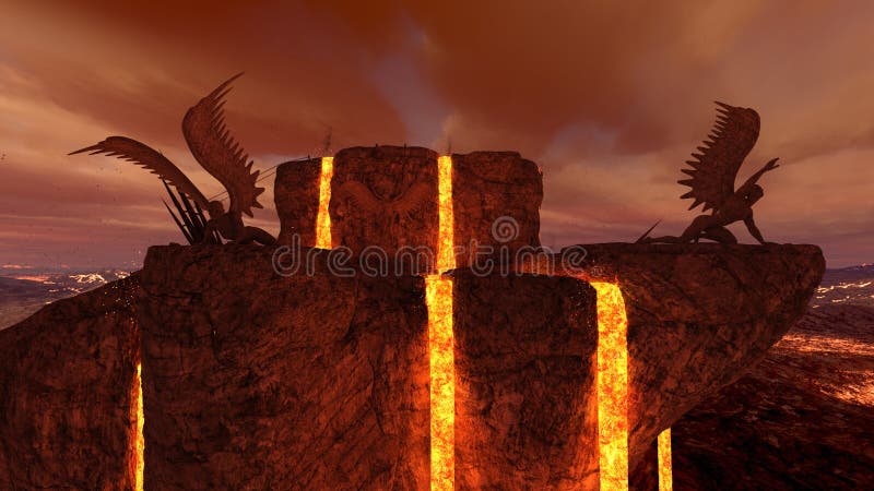 Volcano fort stock illustration. Illustration of eruption - 97655645