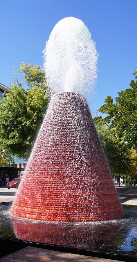 Volcano fountain in Lisbon stock image. Image of park - 28177255