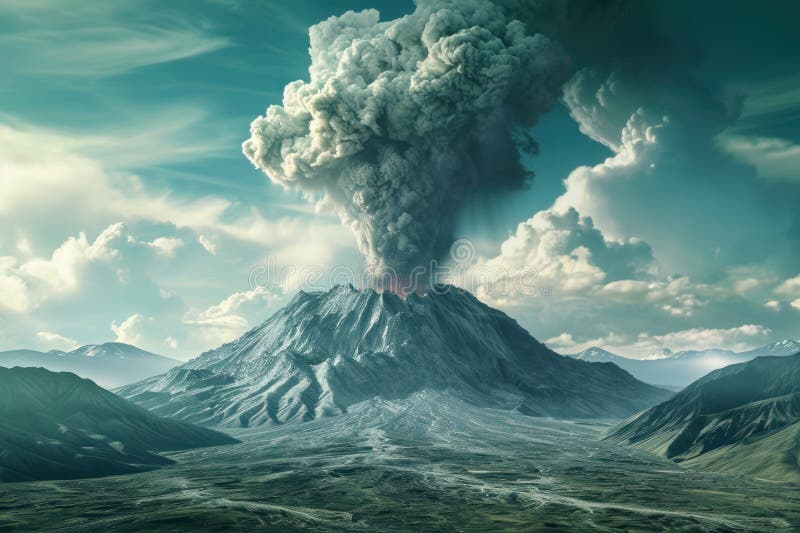 A Volcano Has Been Seen Exploding. Stock Illustration - Illustration of ...