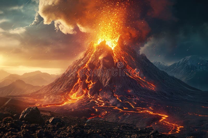 A Volcano Has Been Seen Exploding. Stock Photo - Image of geology ...