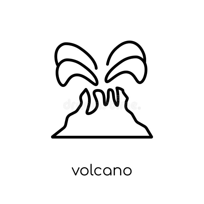 Volcano Icon Vector Isolated on White Background, Volcano Sign Stock ...
