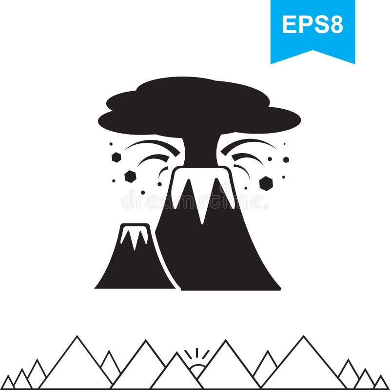 Volcano Icon Isolated stock vector. Illustration of etna - 93742964