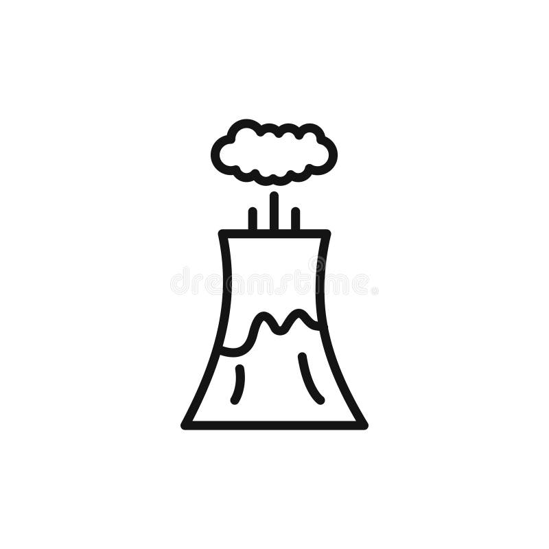 Volcano Icon Isolated on White Background Stock Vector - Illustration ...