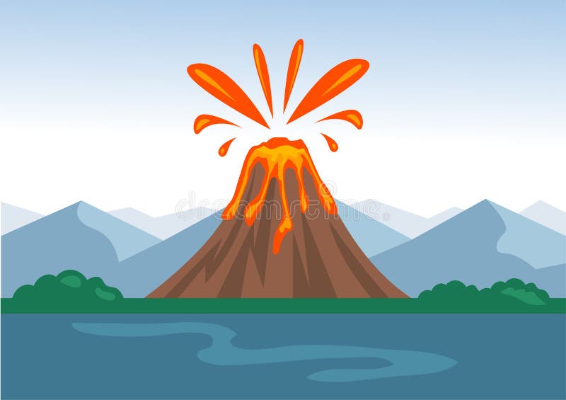 Volcano Icon Set stock vector. Illustration of adventure - 99666271