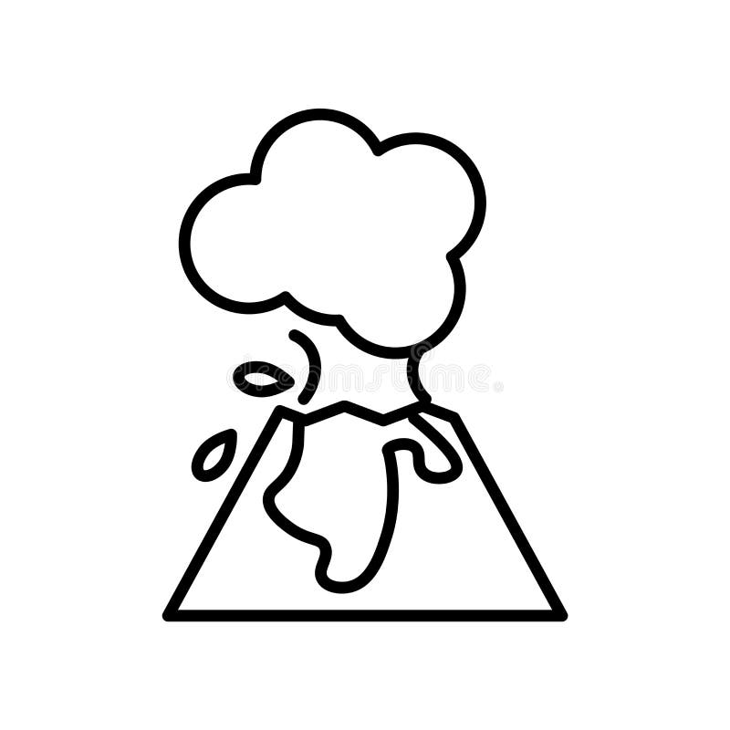 Volcano Icon Vector Isolated on White Background, Volcano Sign , Line ...