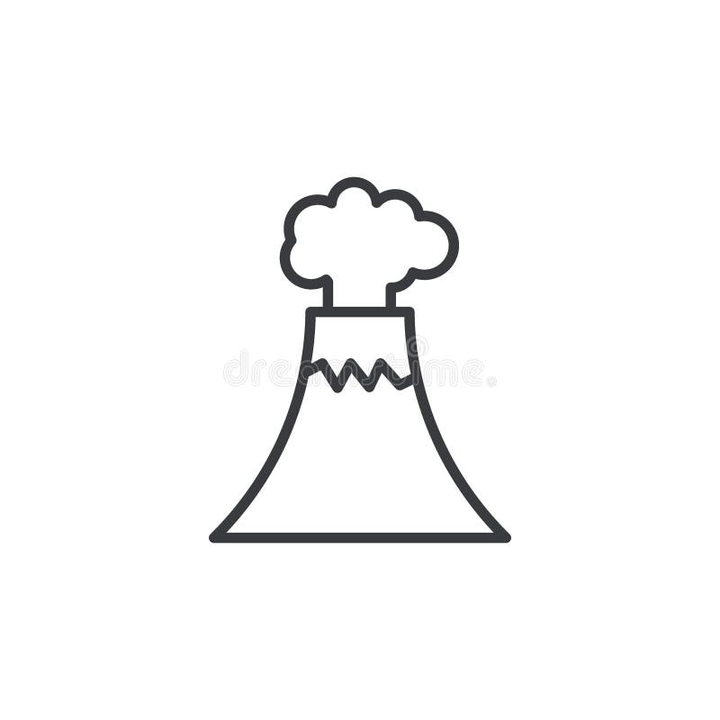 Volcano Icon Vector Set on White Background Stock Vector - Illustration ...