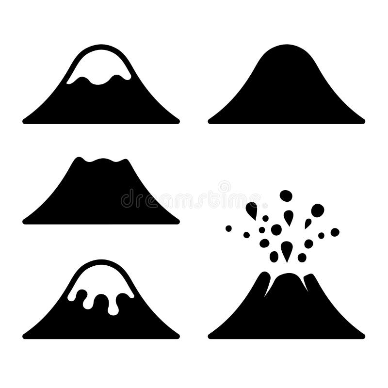 Volcano Icon Set on White Background. Vector Stock Vector ... Volcano Icon Set on White Background. Vector Stock Vector ...