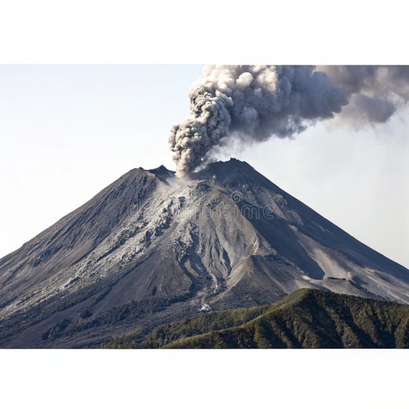 Volcano on Transparent Background Stock Illustration - Illustration of ...