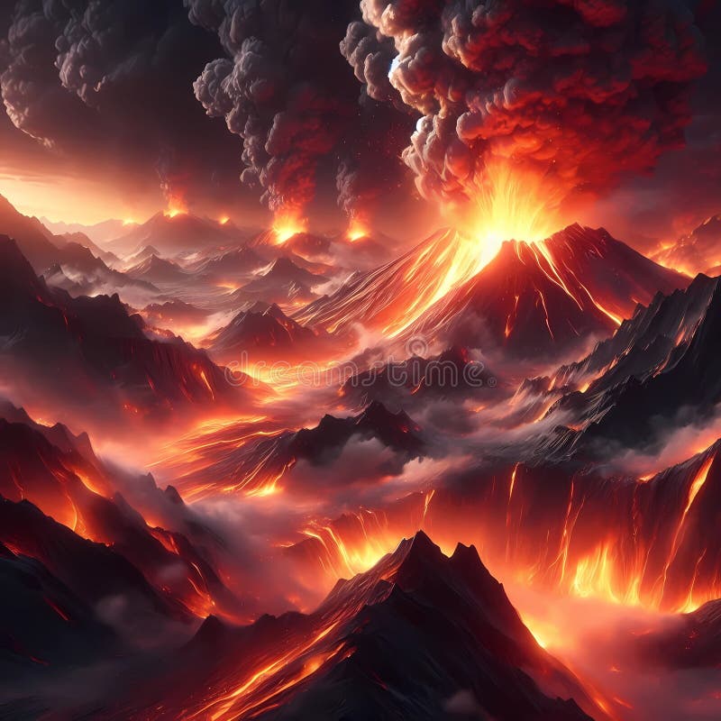 Primordial Earth Molten Surface Stock Illustration - Illustration of ...