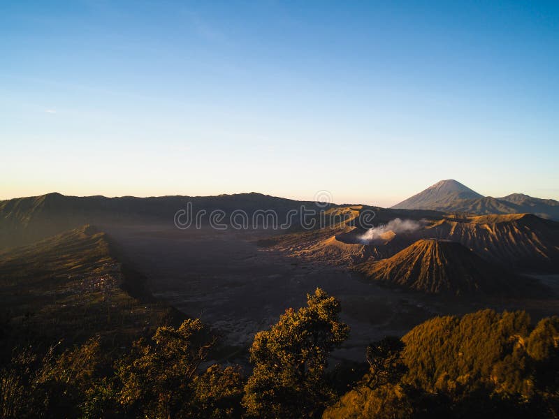 Volcano Landscape Sky Forest Nature Indonesia Mountain Stock Photo ...