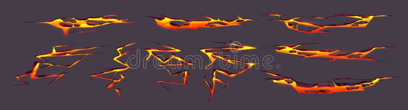 Volcano Lava Crack Texture Effect in Ground Vector Stock Vector ...