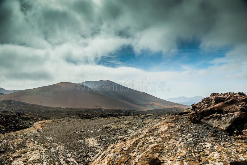Volcano and lava desert stock photo. Image of scene, canary - 54675536