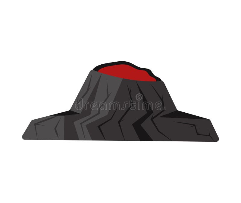 Volcano with lava drawing stock illustration. Illustration of drawing ...