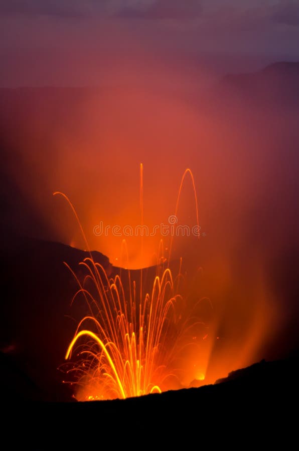 Volcano lava explosion stock image. Image of sulfur, rock - 38731545
