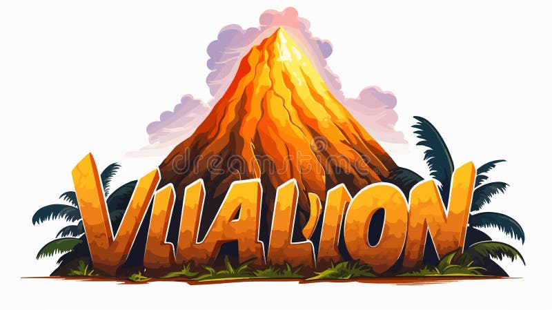 Volcano Lettering Vector Logo Design Stock Vector - Illustration of ...