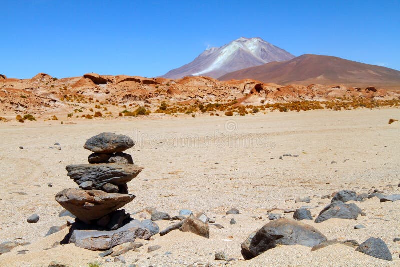 Volcano Licancabur and Laguna Verde Stock Image - Image of outdoors ...