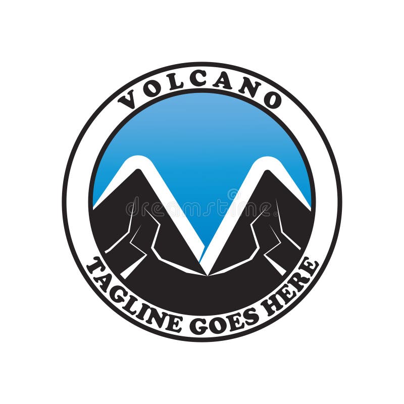 Volcano Logo Illustration Silhouette Design Volcano Mountain Erupting ...