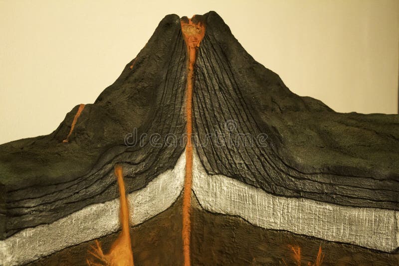 Model of volcan stock photo. Image of lava, brown, eruption - 102397862
