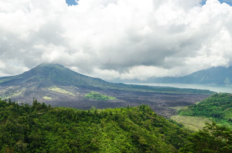 Volcano Mount View from Kintamani, Bali, Indonesia Stock Image - Image ...