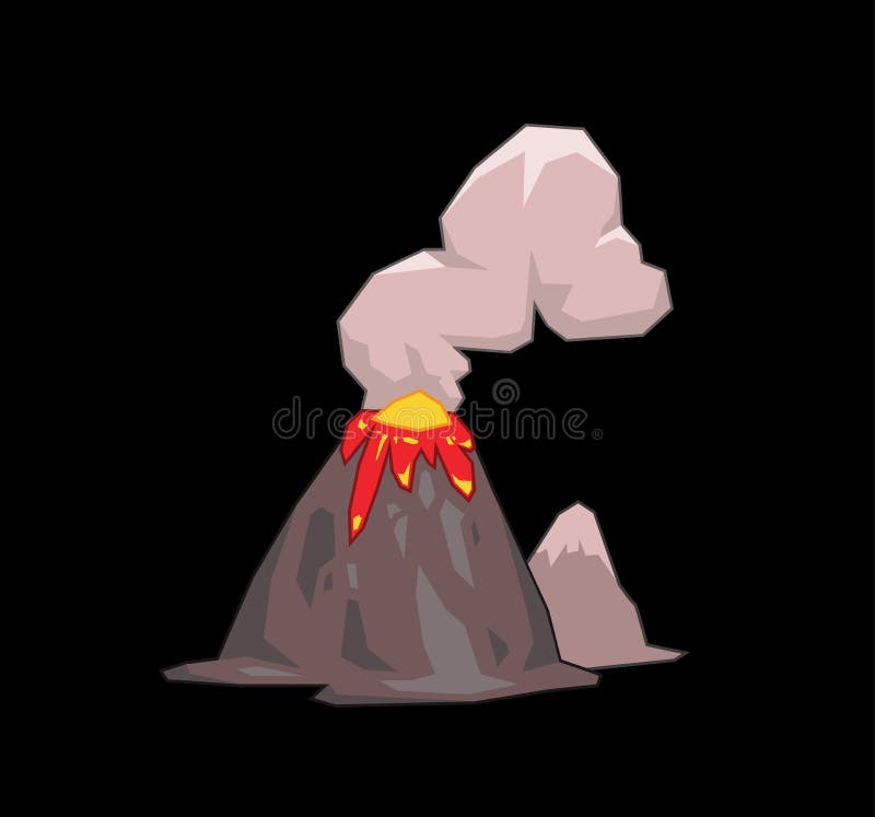 Cartoon exploding volcano stock vector. Illustration of clipart - 21154381