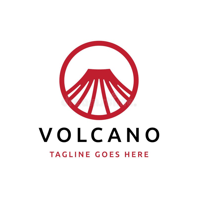 Volcano Mountain Vector Logo Design Stock Vector - Illustration of ...