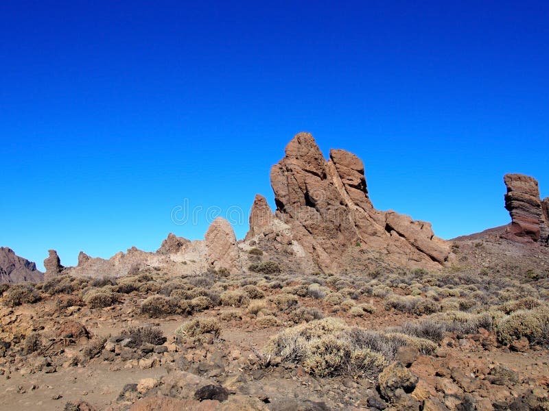 Volcano and Rock Formation in Teide National Park in Tenerife Stock ...
