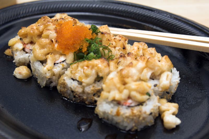 Volcano Roll stock image. Image of lemon, wasabi, japanese - 740159