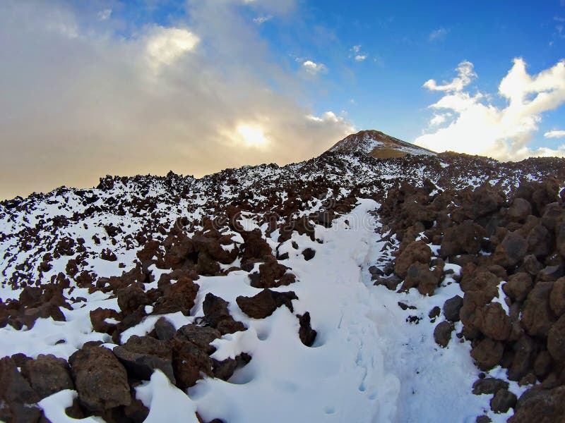 Volcano scree slope stock image. Image of clear, pico - 84013593