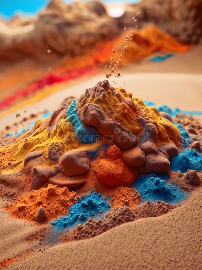 Chromatic Eruption. Generative AI Stock Illustration - Illustration of ...