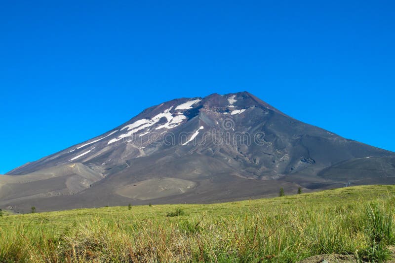 Volcano Slope Covered with Ash Stock Photo - Image of hill, chilean ...
