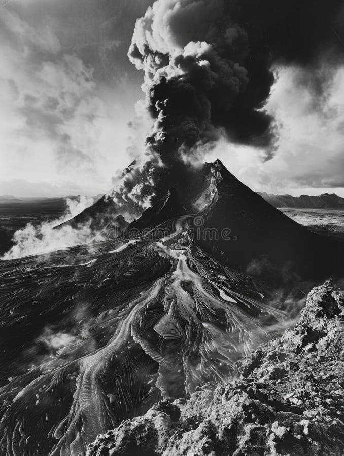 Volcano Spewing Smoke stock image. Image of volcano - 376826411