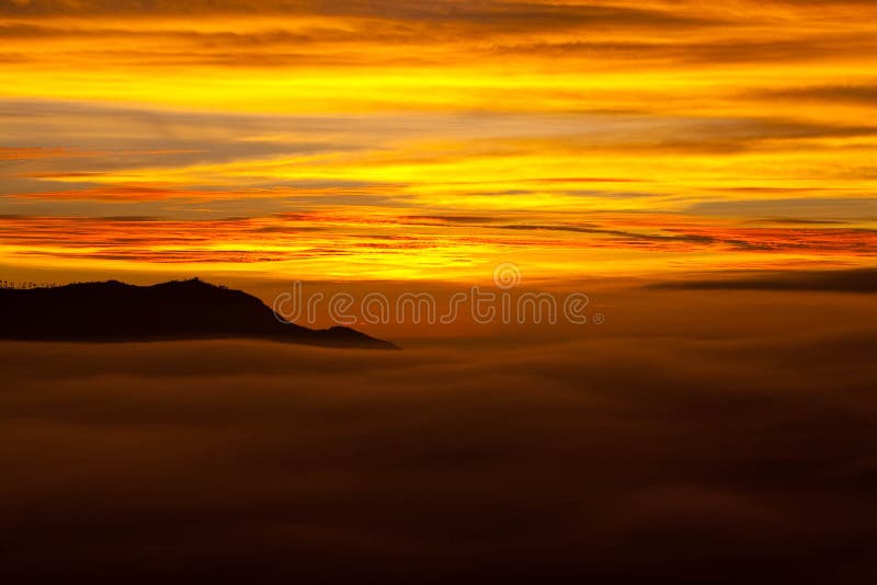 Volcano sunrise, Indonesia stock image. Image of national - 19211055