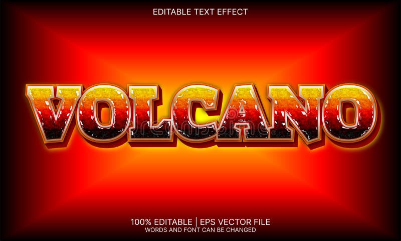 Volcano Text Effect Style Design Stock Vector - Illustration of project ...