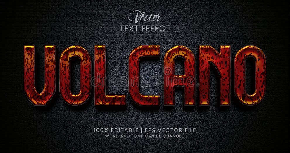 Volcano text effect stock vector. Illustration of heat - 226774428