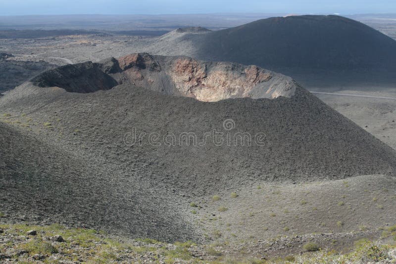 Volcanoes in Timanfaya National Park, Lanzarote, Spain Stock Image ...