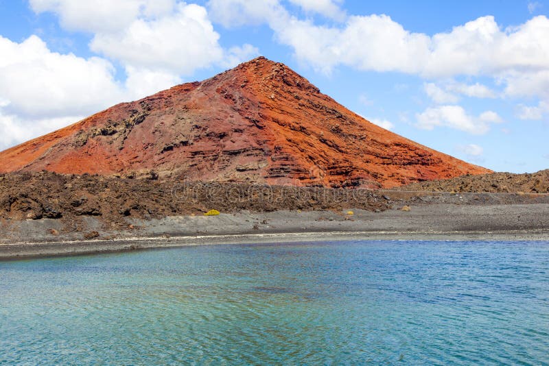 Volcano in Timanfaya National Park in Lanzarote Stock Photo - Image of ...