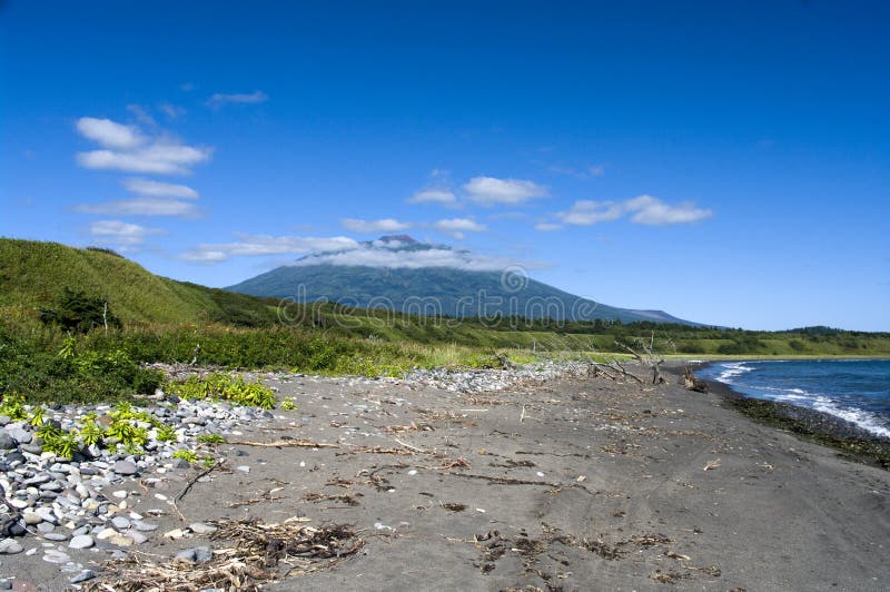Volcano Tyatya.Kurily, Island Kunashir Stock Photo - Image of pacific ...