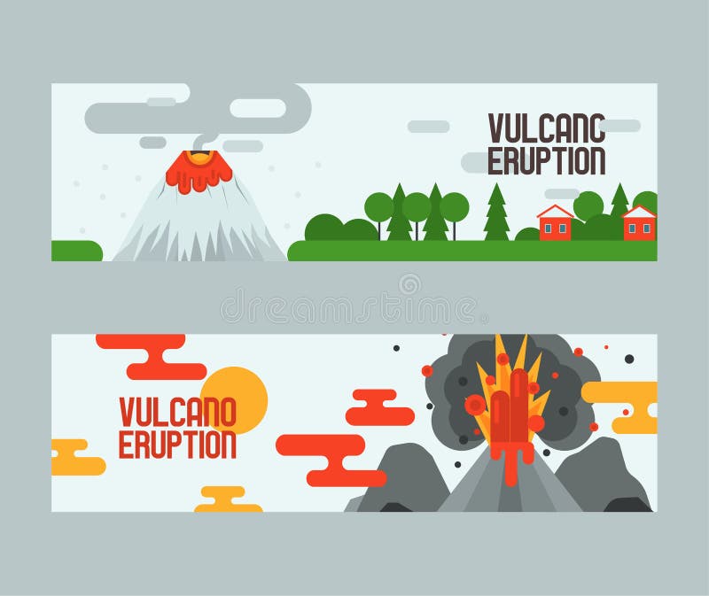 Volcano Vector Eruption Volcanism Explosion Convulsion of Nature ...