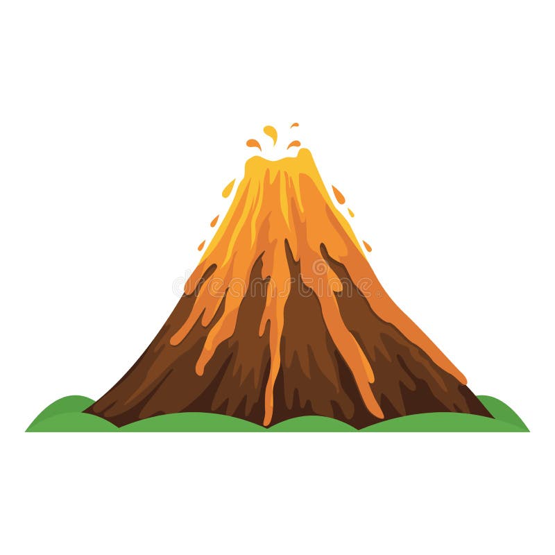 Volcano, icon stock vector. Illustration of green, white - 28653254