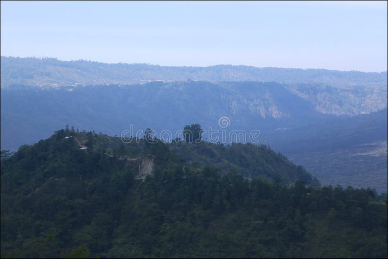 Volcanoes, Lakes and Forests Tropical Island View with Elevation Stock ...