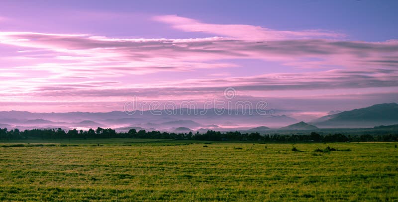 Volcanoes National Park, Rwanda Landscape at Sunset Stock Photo - Image ...