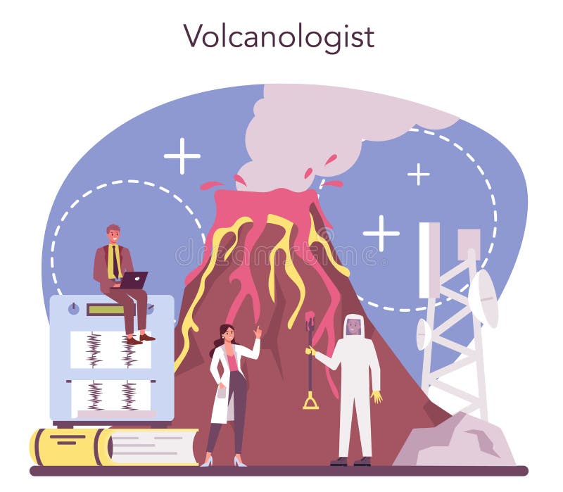 Volcanologist Concept. Geologist Studying the Processes and Activity ... Volcanologist Concept. Geologist Studying the Processes and Activity ...